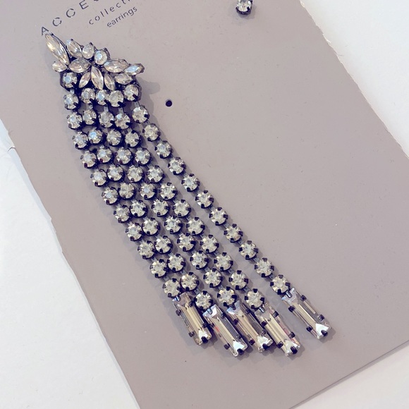 Zara | Jewelry | Zara Crystal Waterfall Earring Stud | Poshmark
